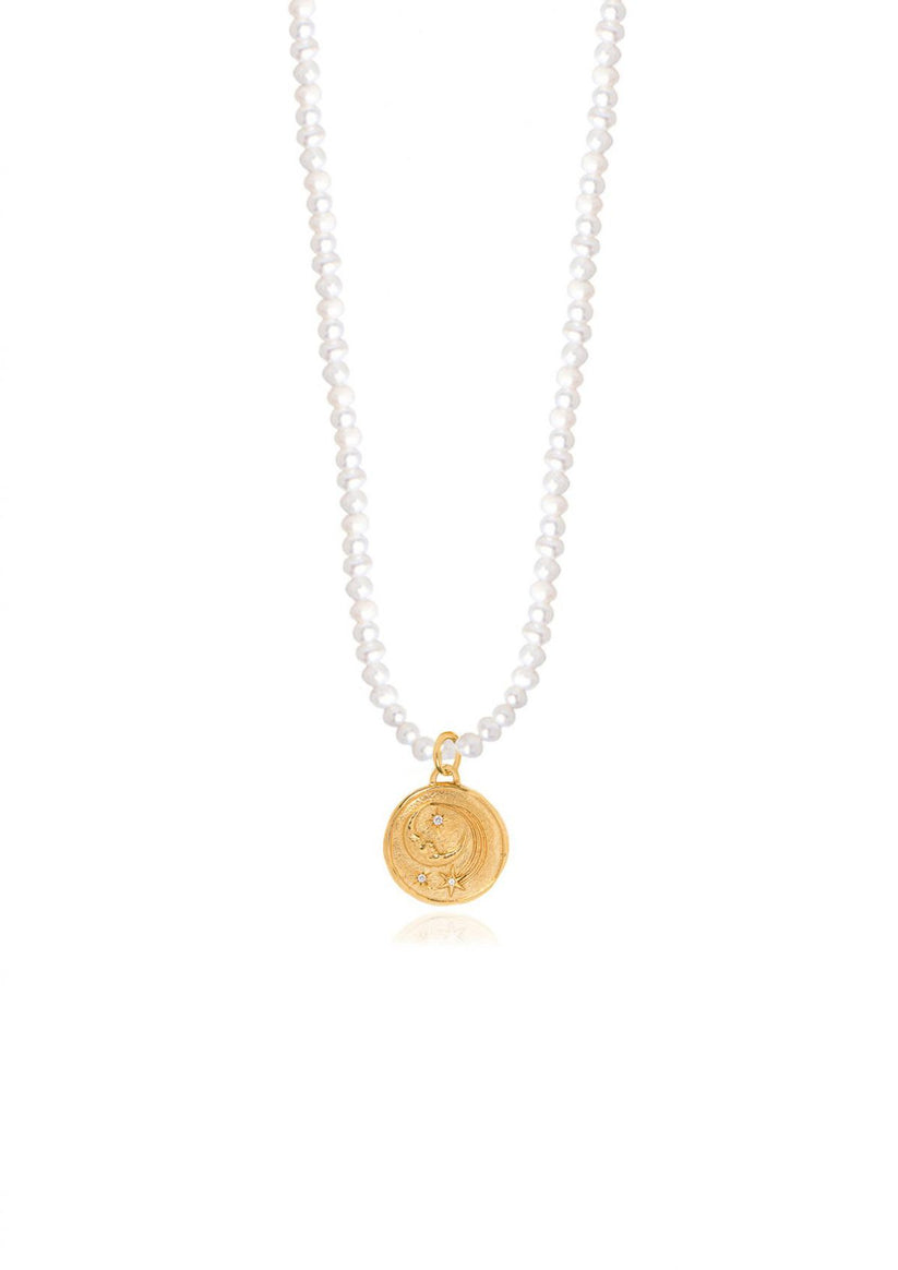 Hermina Athens Luna Small Vintage Pearl Necklace – October Forest