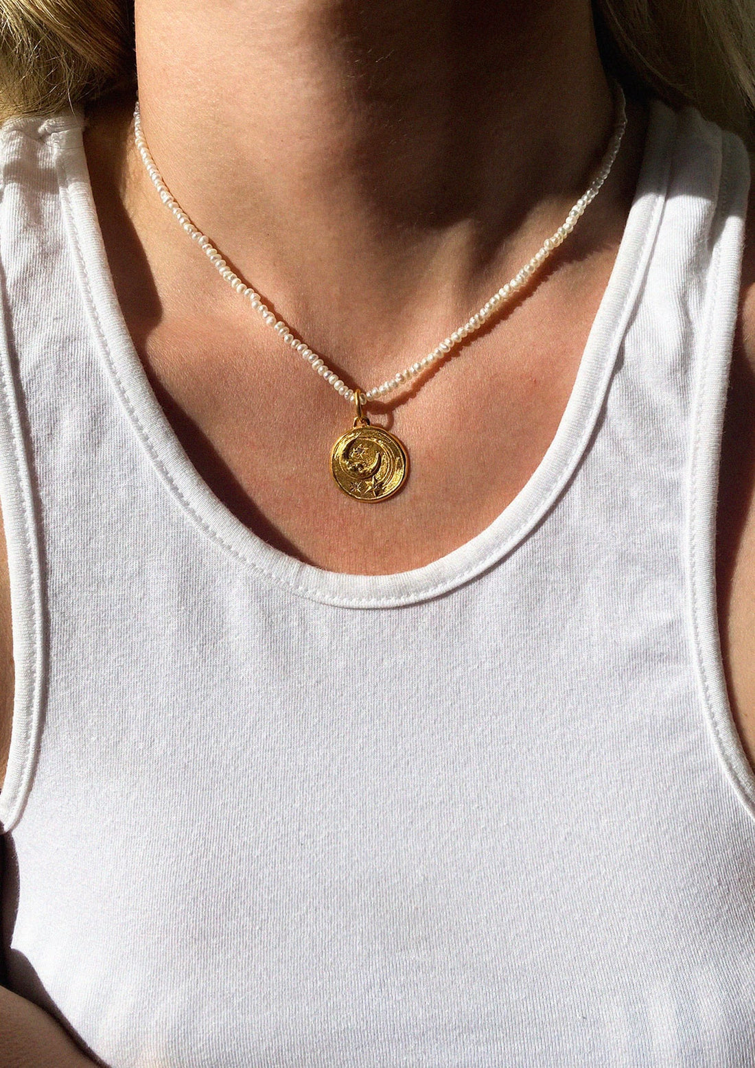 Hermina Athens Luna Small Vintage Pearl Necklace – October Forest